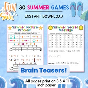Summer Activities for Kids, 30 Printable Summer Party Games, Family ...