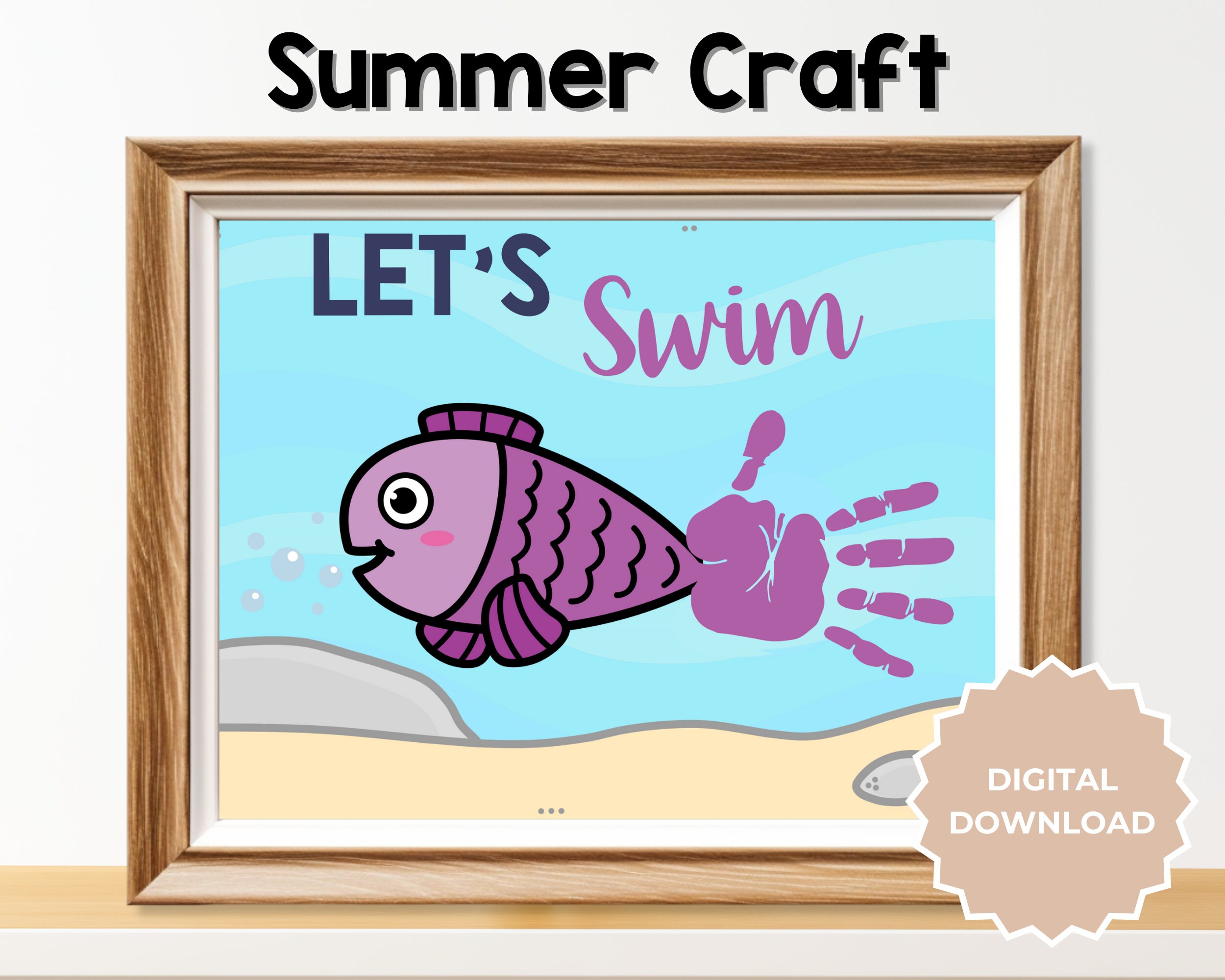 Handprint Art Craft for Summer, Fish Handprint Craft, Printable ...