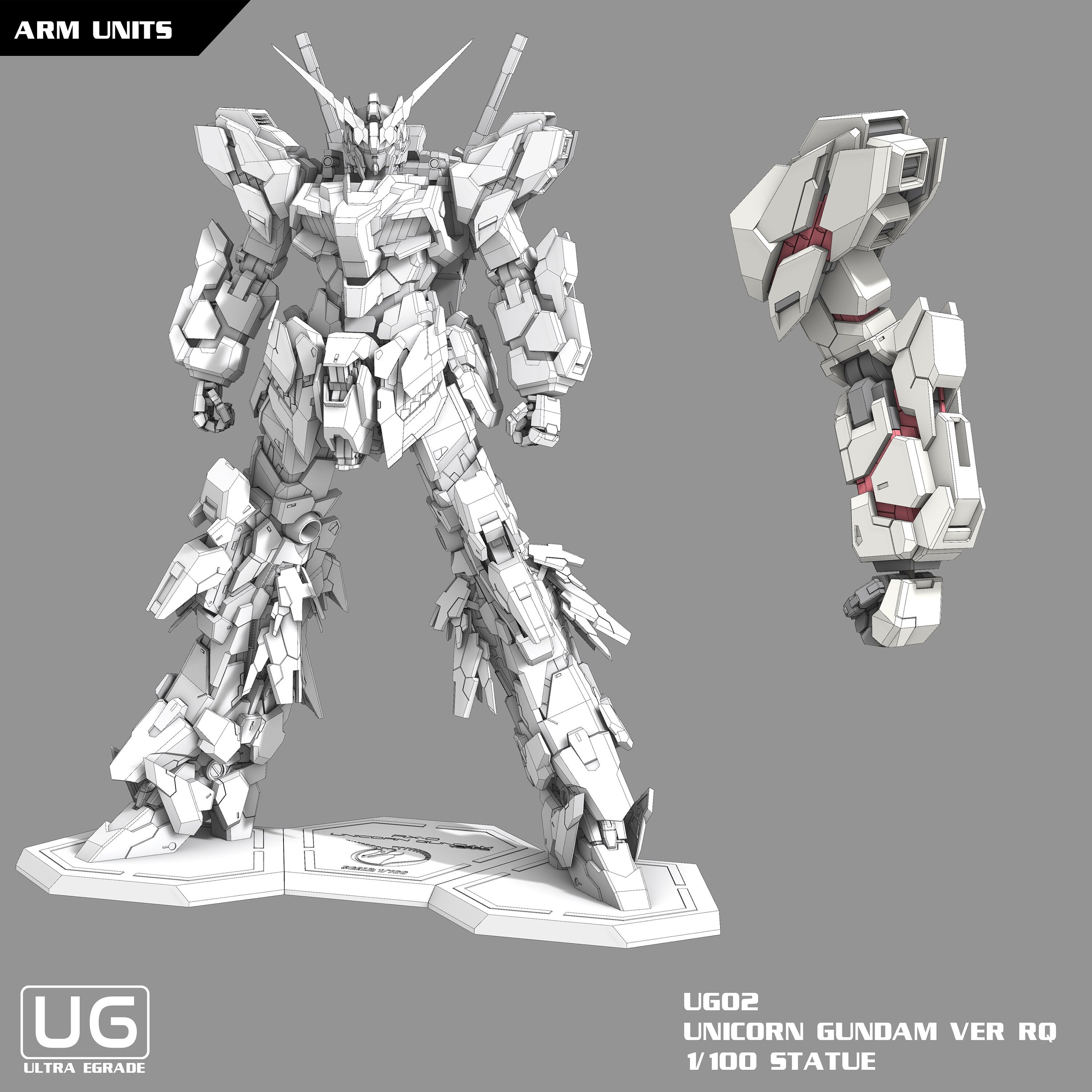 Mobile Suit Gundam, Unicorns 1-100 3D Printing Figure Model High ...