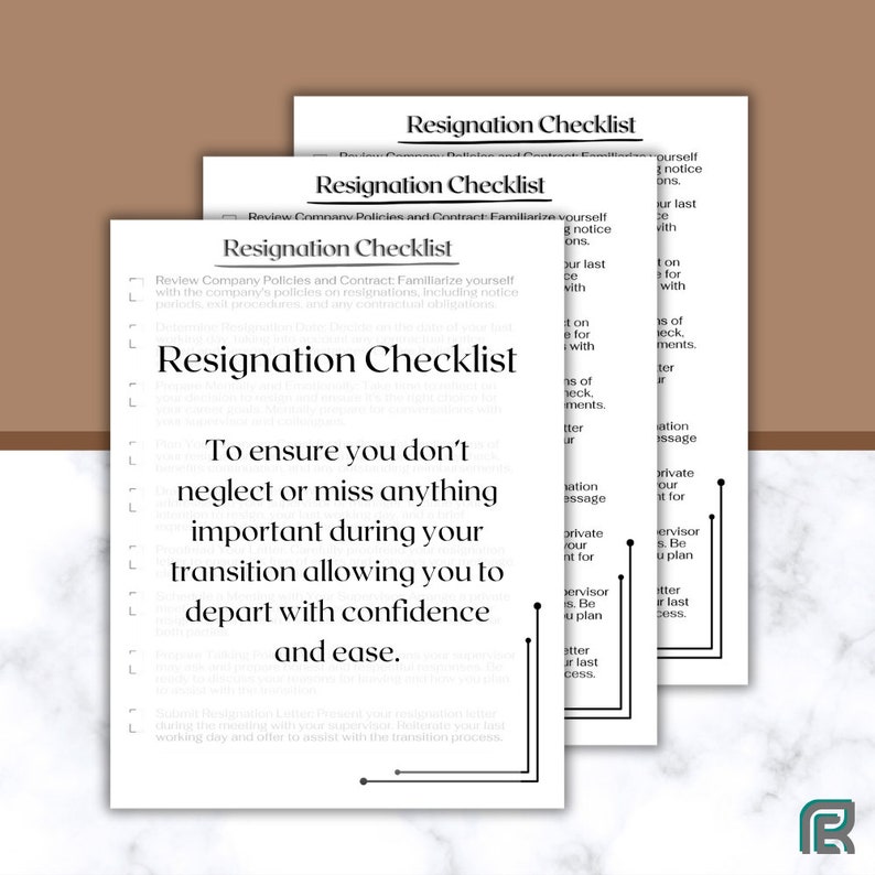 Professional Resignation Letter Template, Checklist & Guide (PDF, Word ...