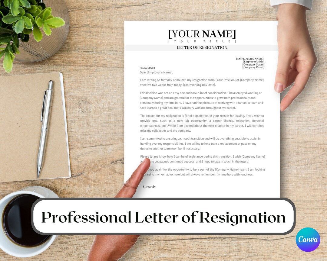 Professional Resignation Letter Template, Checklist & Guide (PDF, Word ...