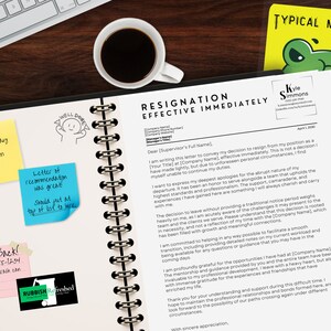 Professional Letter of Resignation Template, 2 Week Notice, Notice ...