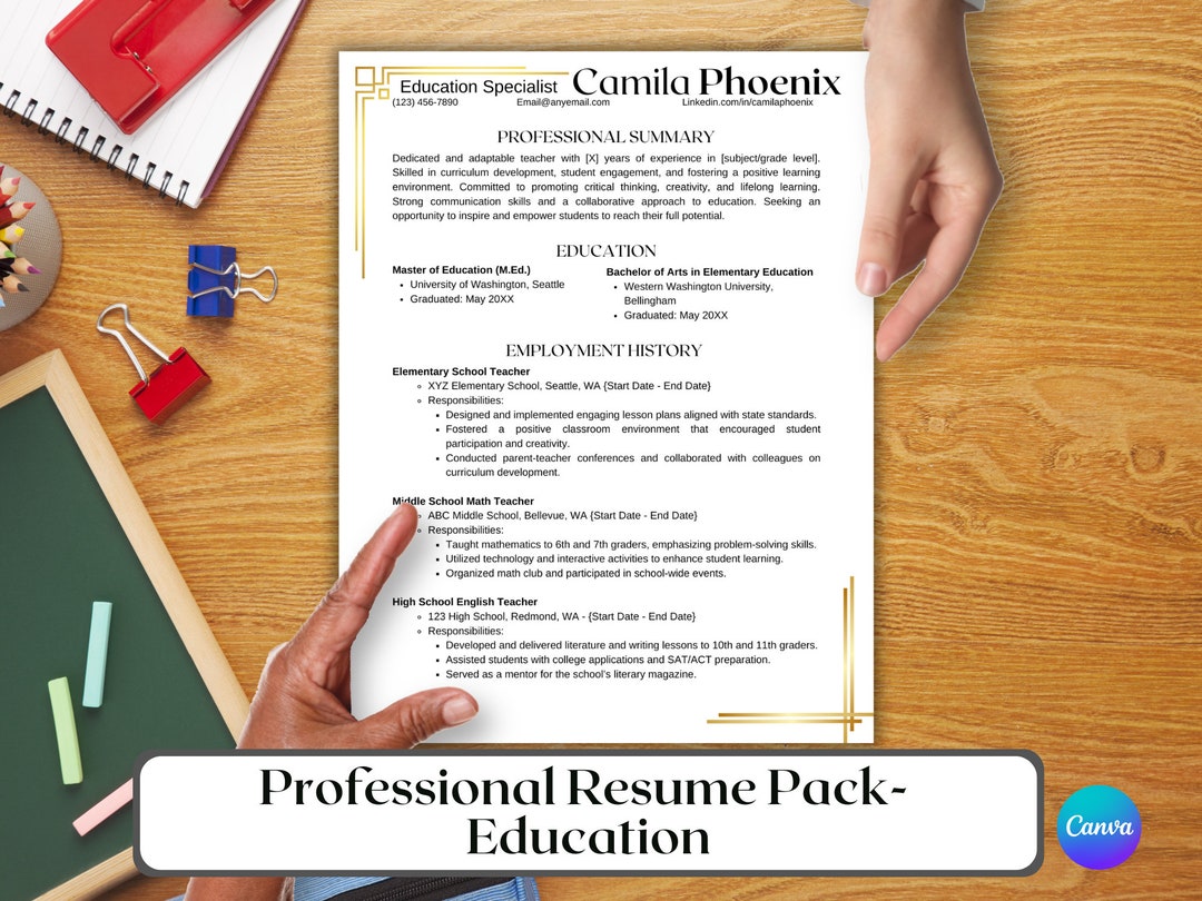 Comprehensive Teacher Career Kit: Resume, Cover Letter, References ...