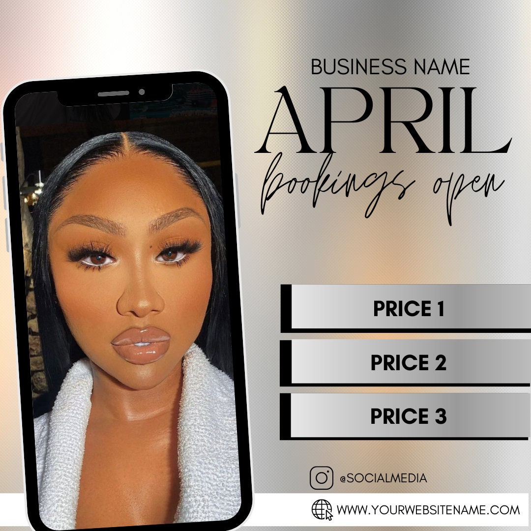 April Booking Flyer Template for Businesses - Instagram, Canva ...