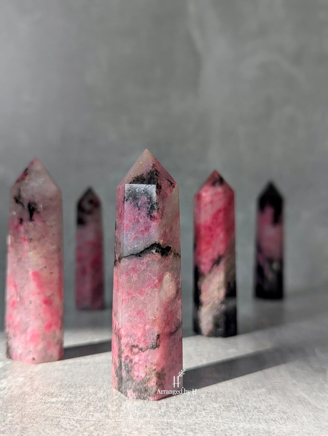Sakura Rhodonite- Towers - Etsy