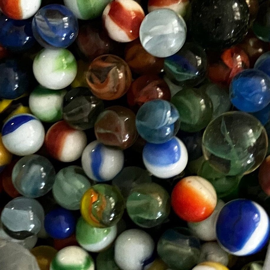 Ships Free 50 Vintage Glass Marbles Unsorted Agate Marbles, Swirl ...