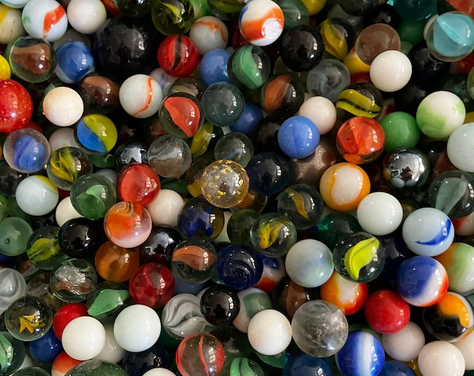 Ships Free 100 Vintage Glass Marbles Unsorted Agate Marbles, Swirl ...