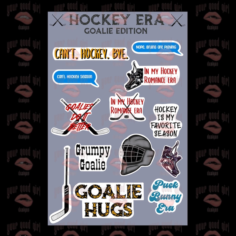 Hockey Era Sticker Sheet Goalie Edition - Etsy