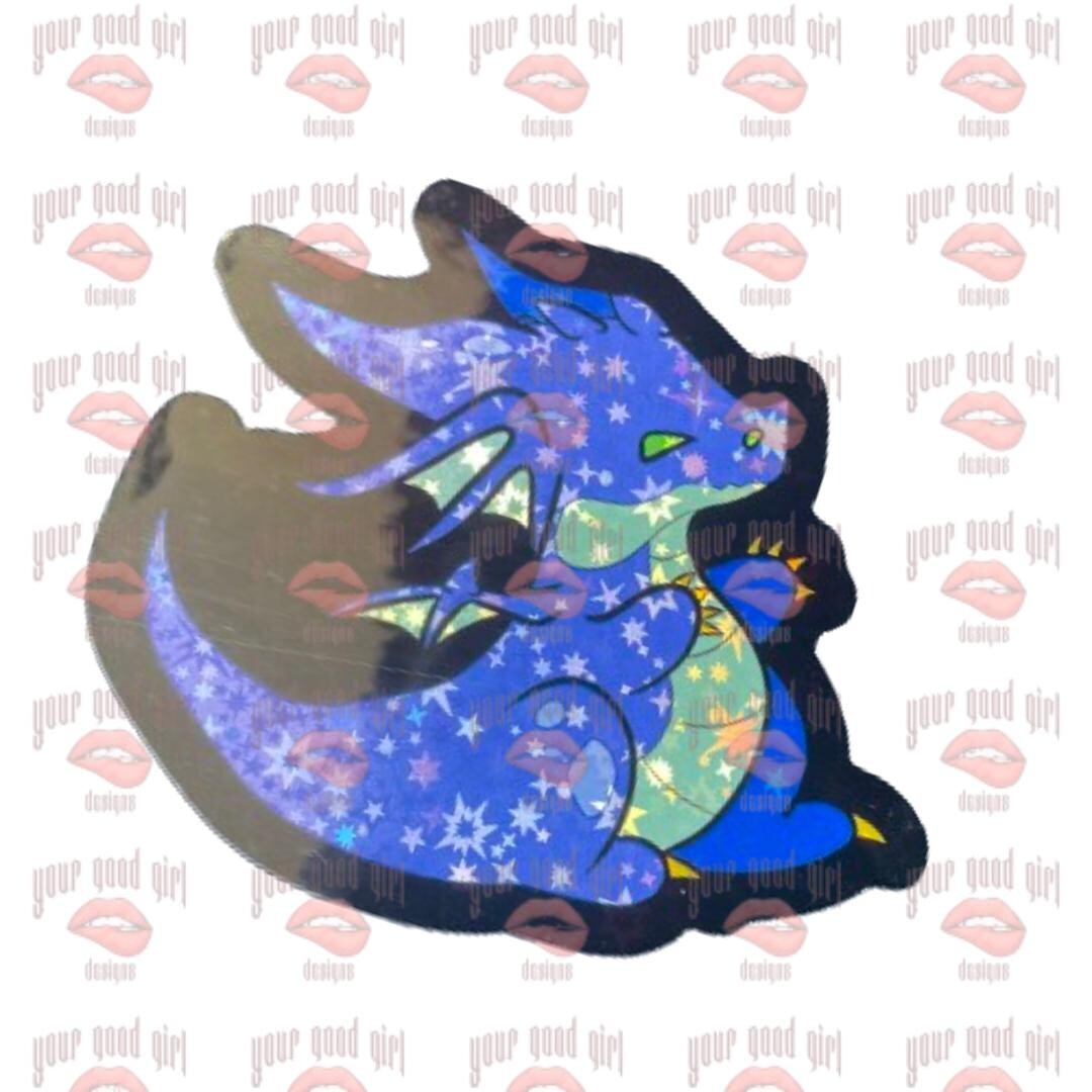 Holographic Dragon Sticker: Chibi Cryptid Creature - Etsy