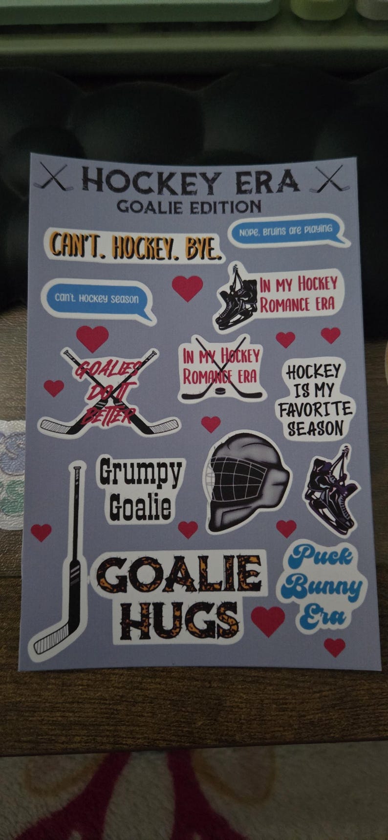 Hockey Era Sticker Sheet Goalie Edition - Etsy
