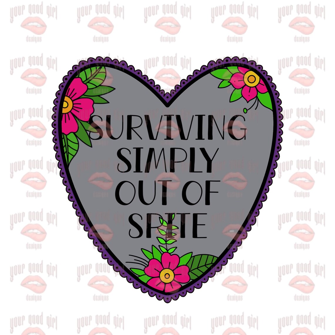 Surviving Out of Spite Vinyl Sticker: Trad Tattoo Style - Etsy