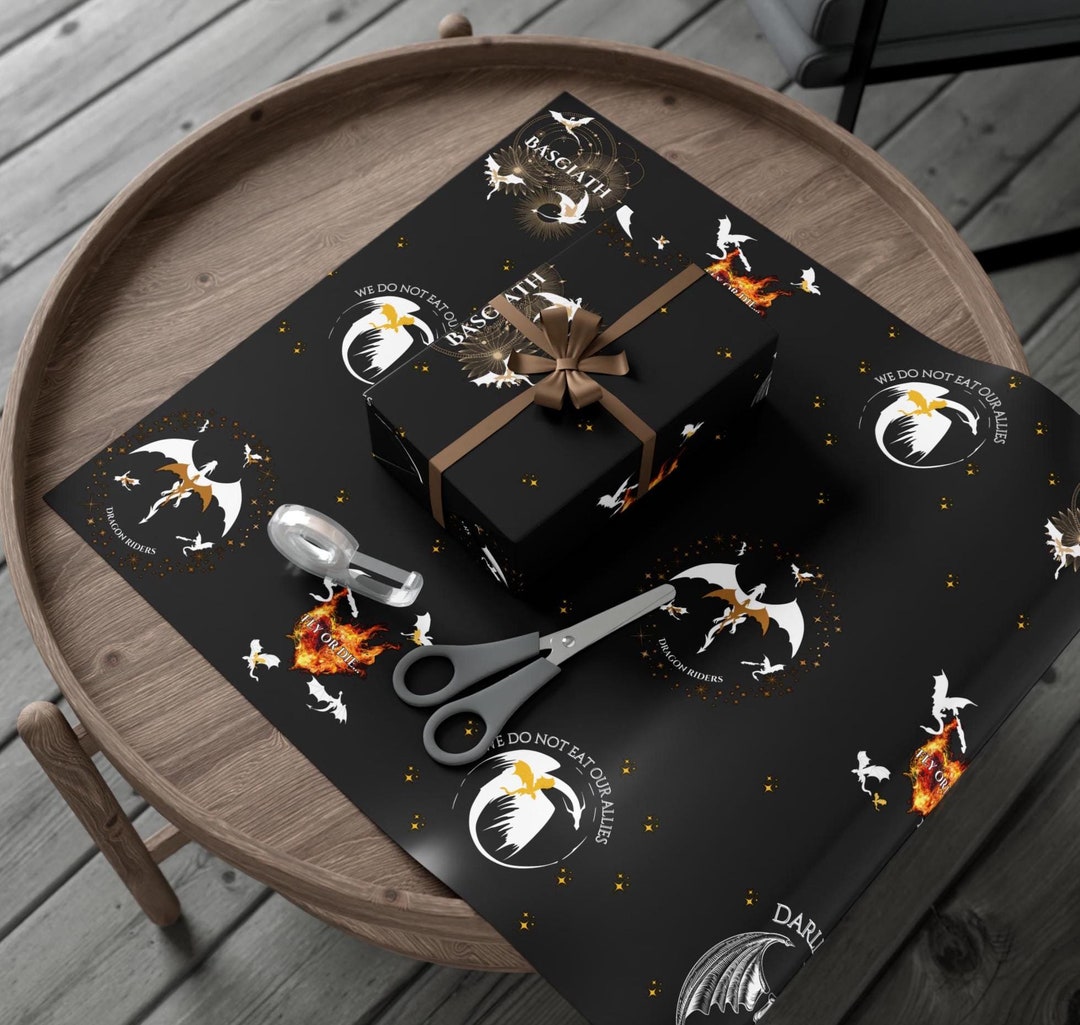 Fourth Wing Wrapping Paper/basgiath War College/dragon Riders/gift Wrap ...