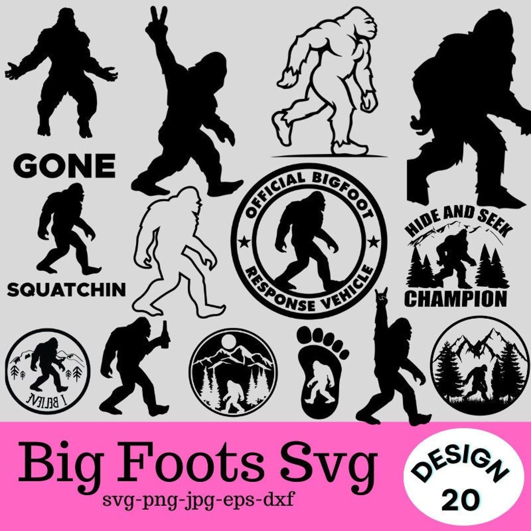 Bigfoot Sign Svg Bundle, Sasquatch Svg, Big Foot Svg Bigfoot Mountains ...