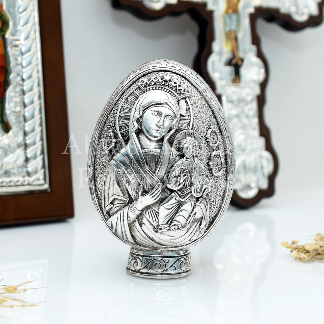 Virgin Mary Altar Statue, Greek Silver Egg, Jesus Christ Statue ...