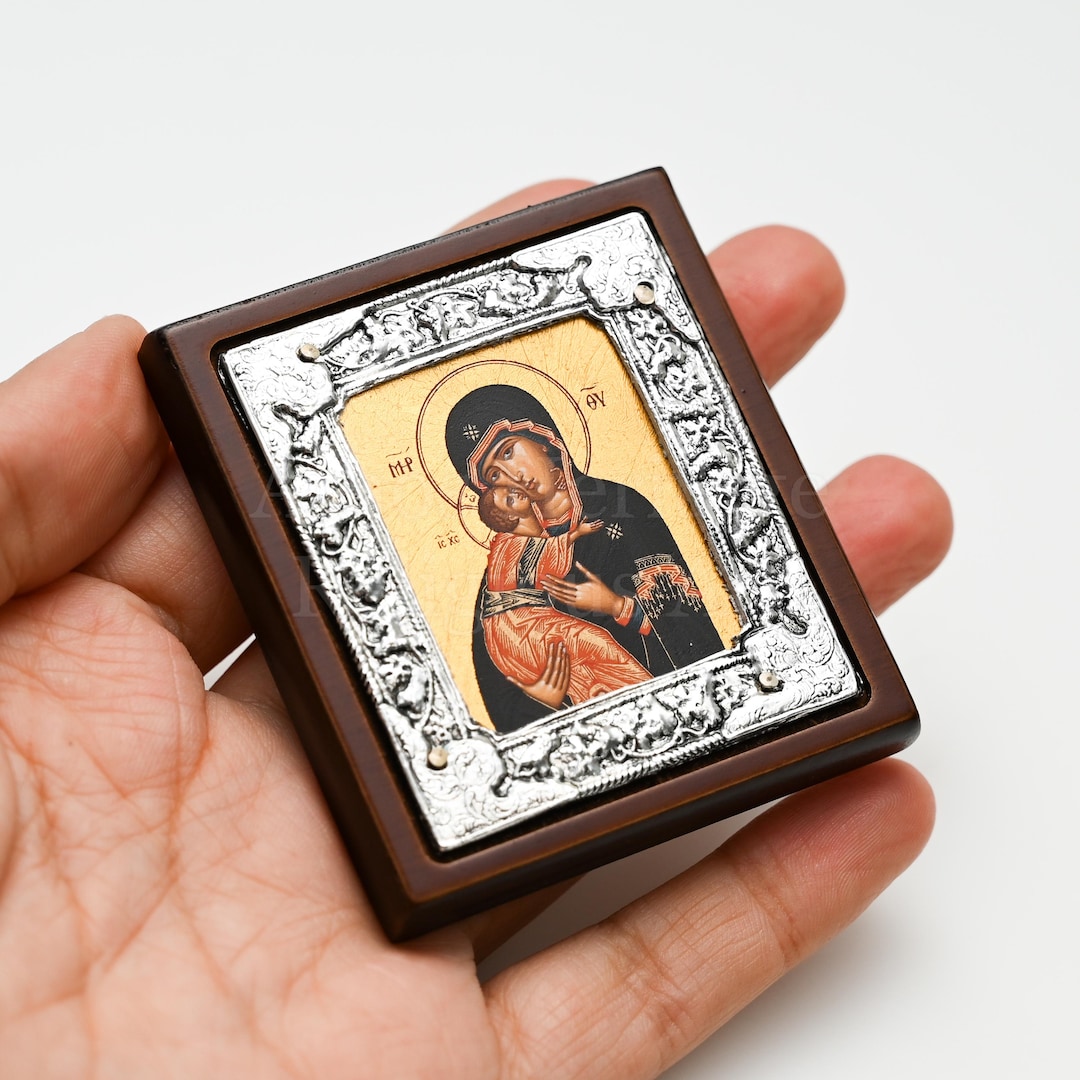 Virgin of Vladimir, Orthodox Travel Icon Charm, Mother of God Prayer ...