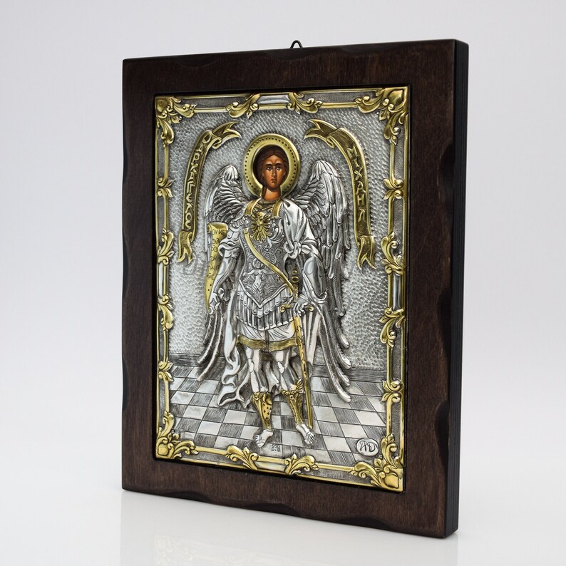 Guardian Angel Michael Icon, Sterling Silver 950 Art Christian Faith ...