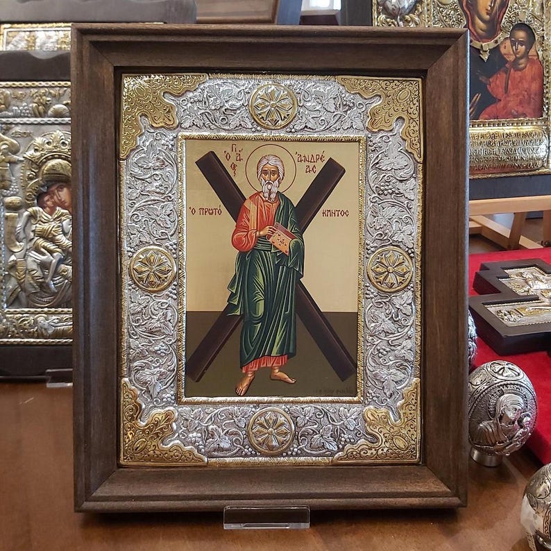 Our Lord Jesus Orthodox Icon, Silver Frame Altar Iconostasis ...