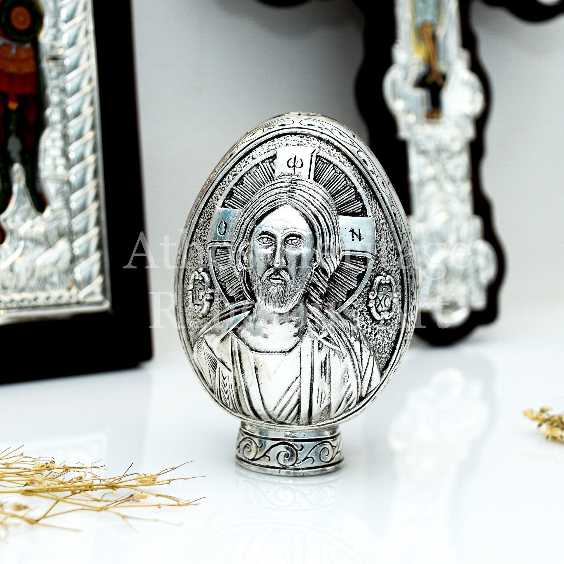 Jesus Christ Orthodox Icon Statue, Rebirth Figurine Home Altar Icon ...