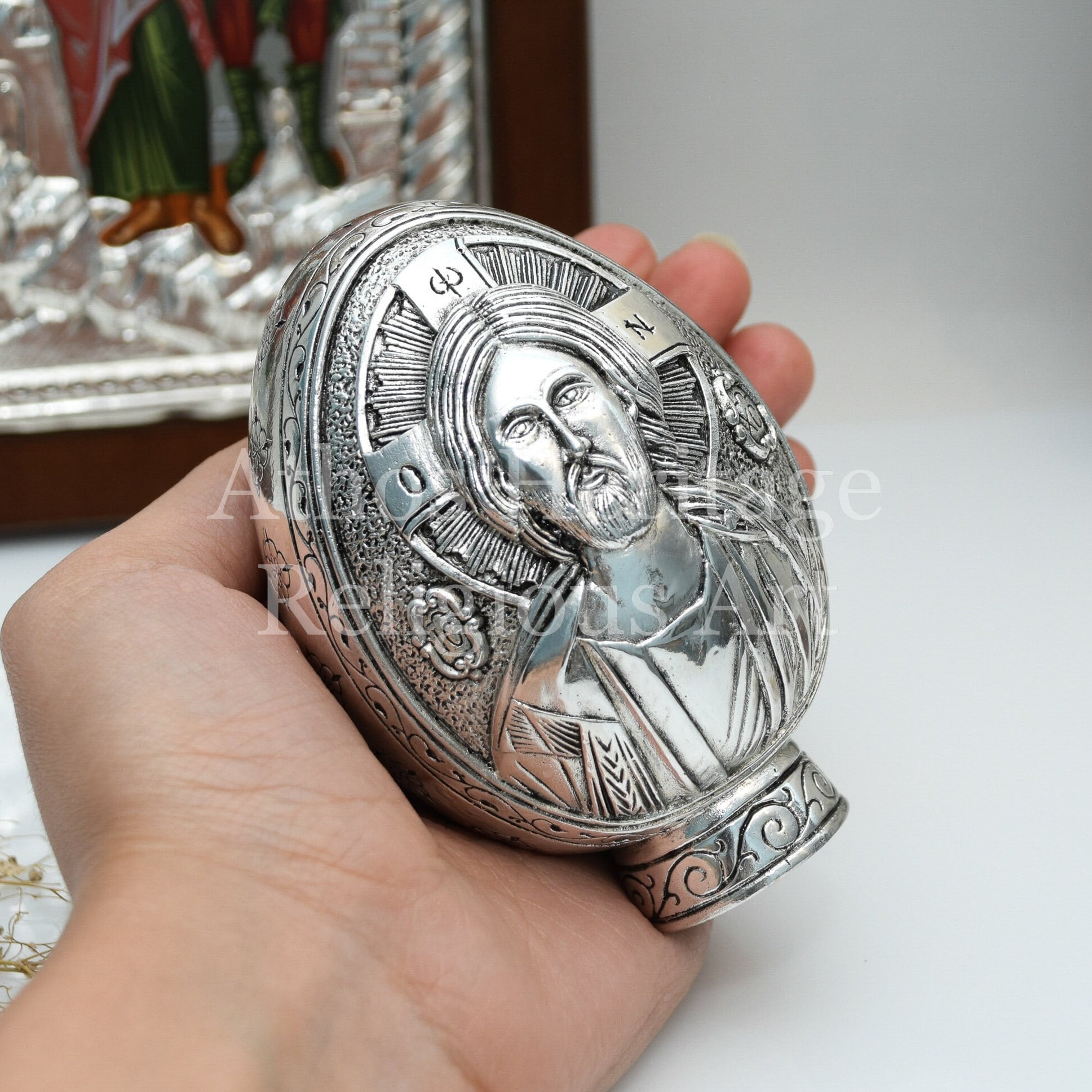 Jesus Christ Orthodox Icon Statue, Rebirth Figurine Home Altar Icon ...