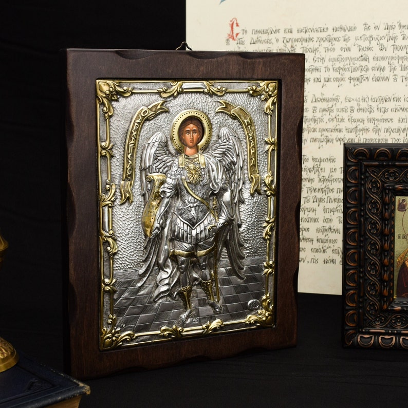 Guardian Angel Michael Icon, Sterling Silver 950 Art Christian Faith ...