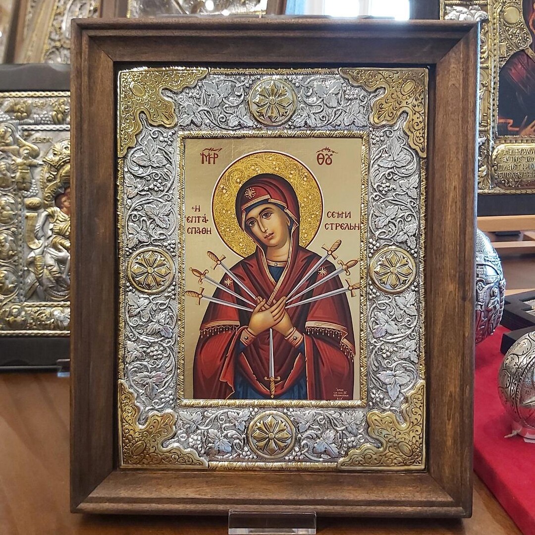 Virgin Mary Greek Orthodox Icon, Devotional Art Gift, Religious Home ...