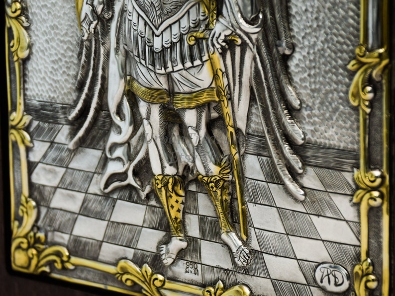 Guardian Angel Michael Icon, Sterling Silver 950 Art Christian Faith ...