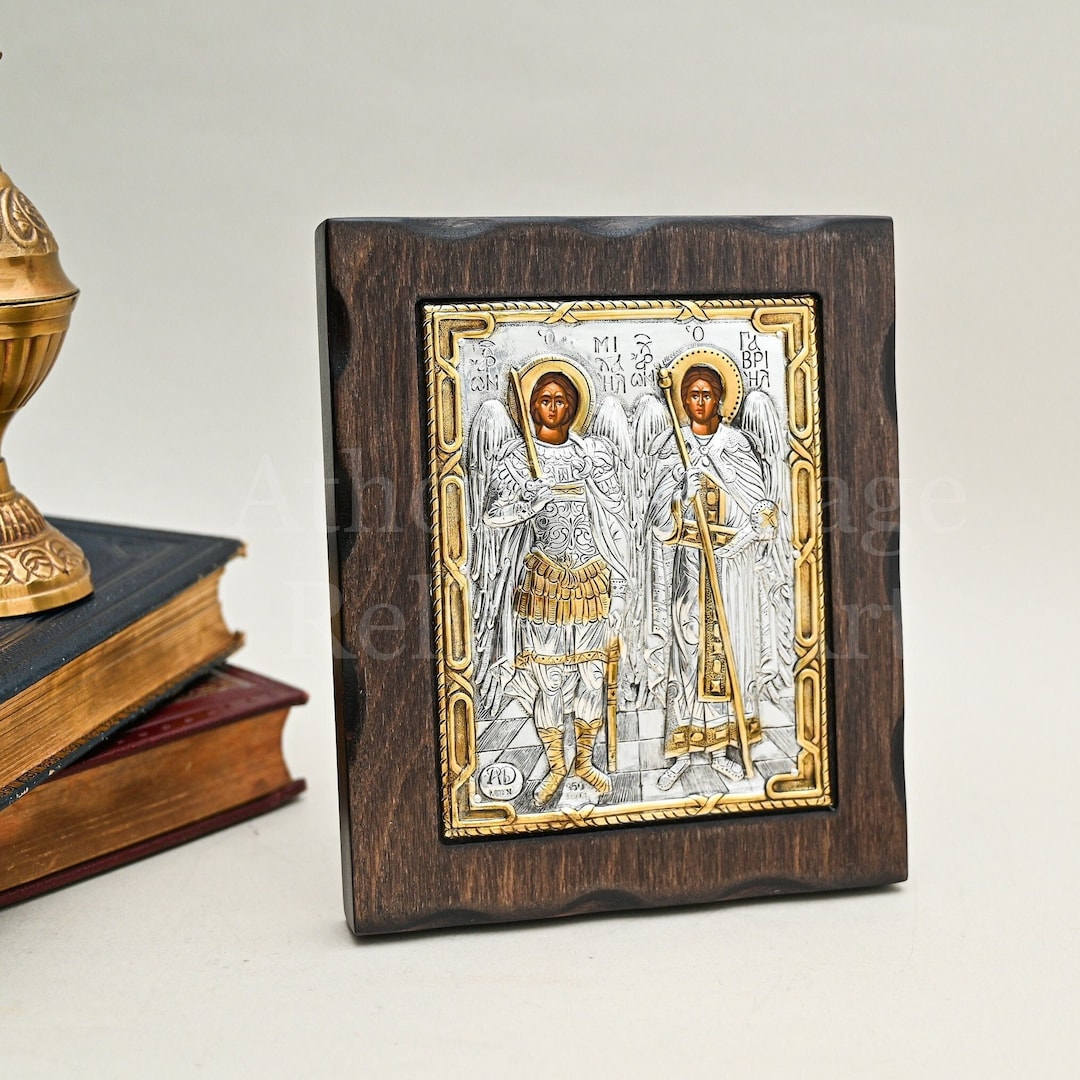 Archangels Icon Silver & Gold, Byzantine Religious Gift • Wall Art ...