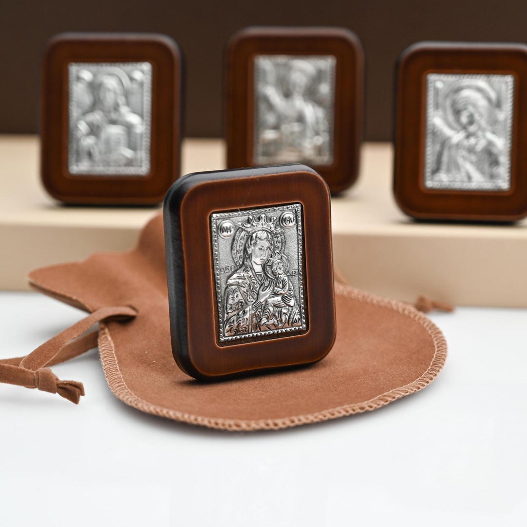 Orthodox Small Icon virgin Mary & Jesus Greek Gift for Family ...