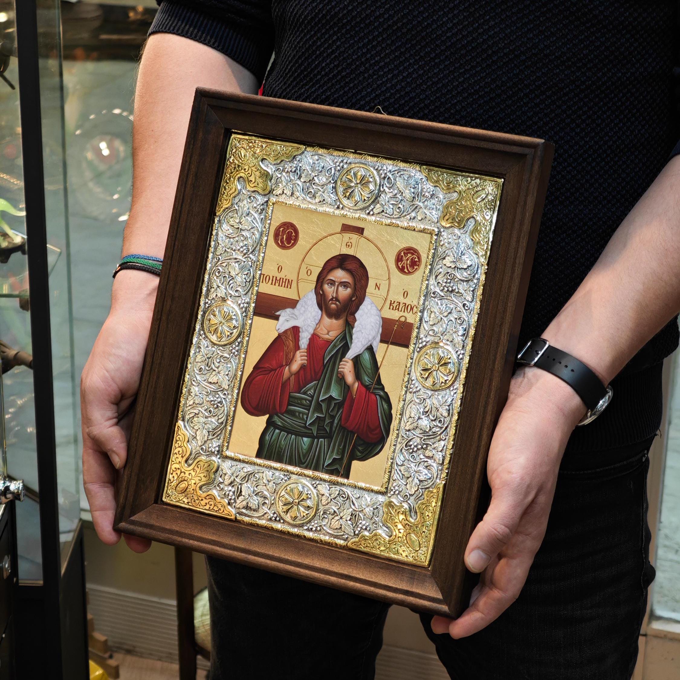 Our Lord Jesus Orthodox Icon, Silver Frame Altar Iconostasis ...