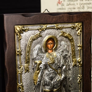 Guardian Angel Michael Icon, Sterling Silver 950 Art Christian Faith ...