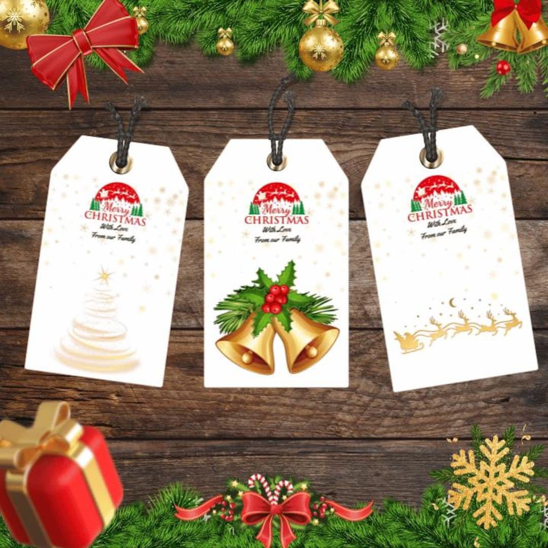 Christmas Tags Printable Christmas Gift Tags Large Christmas Tags Merry ...