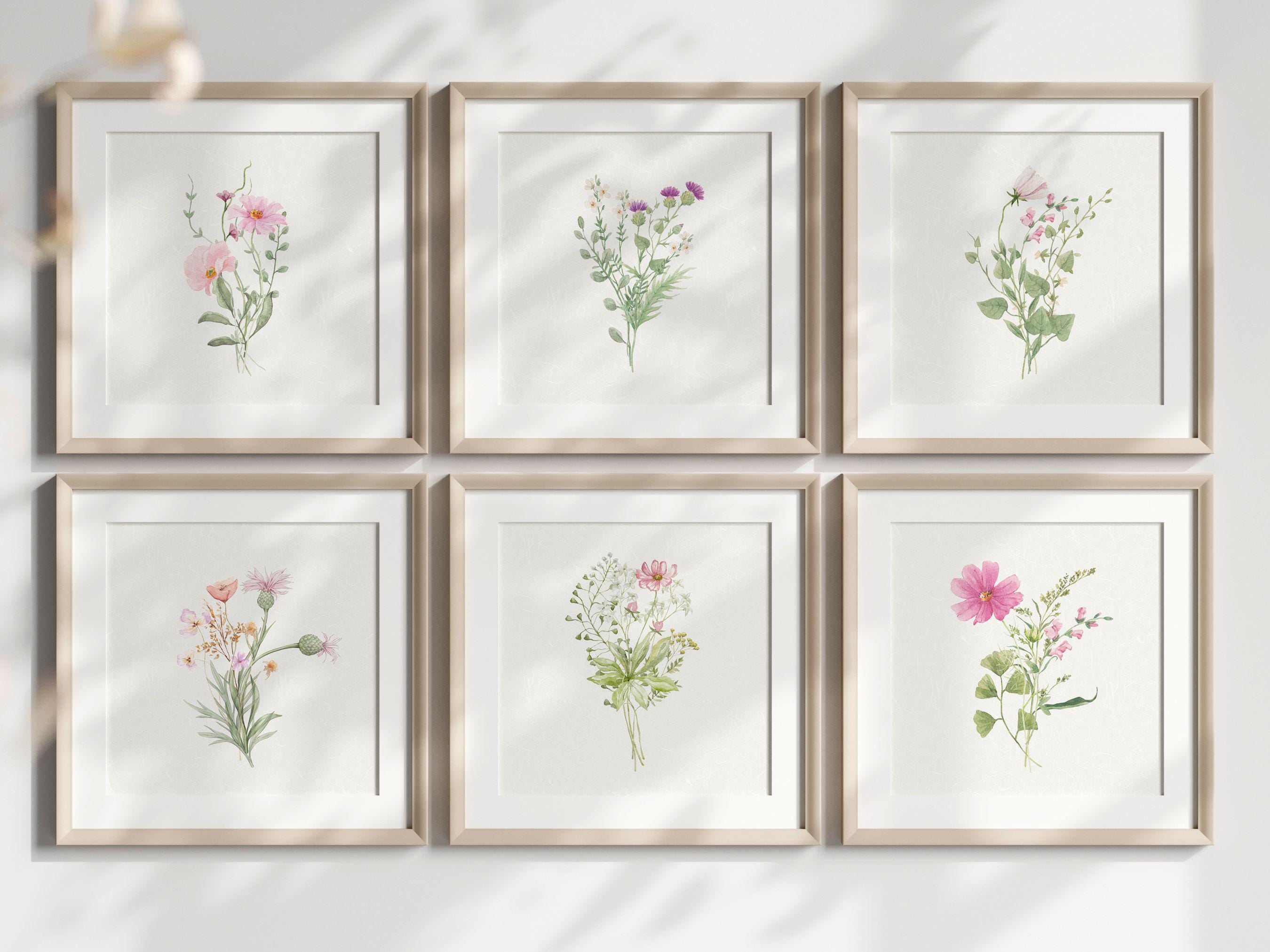 Watercolor Digital Wall Art With Wildflower Digital Poster Download ...