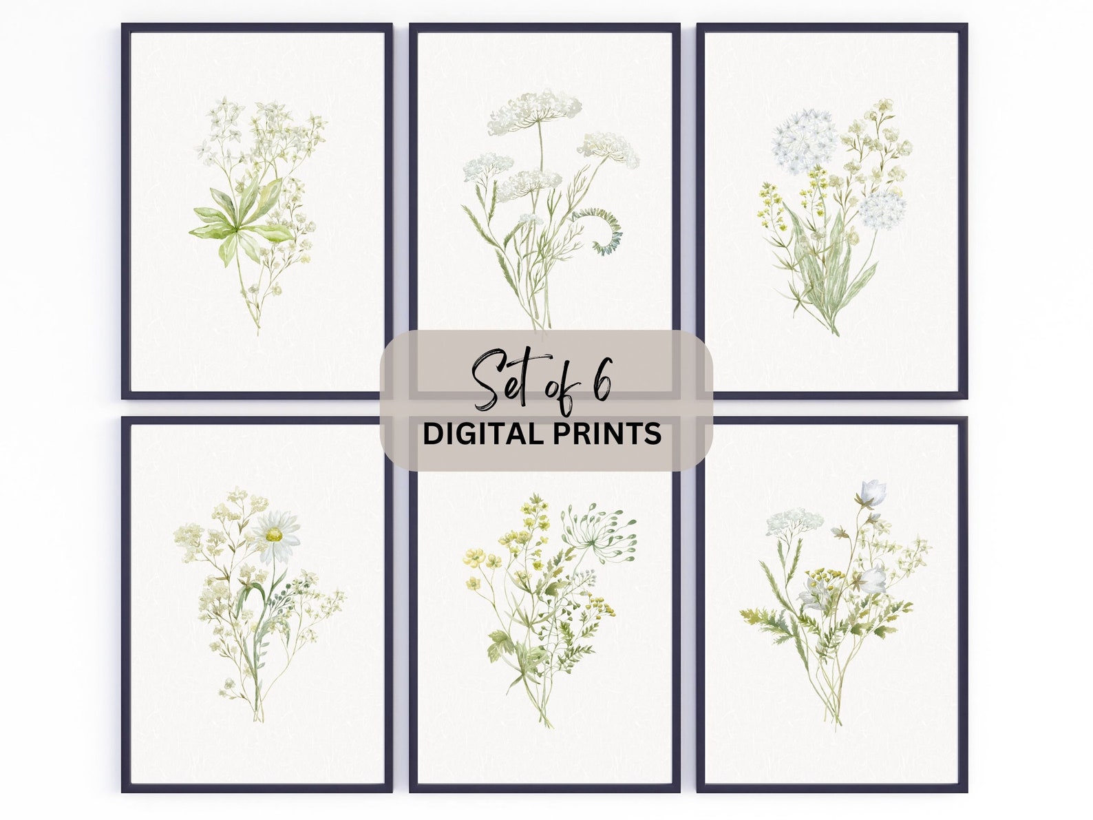 Wildflower Watercolor Wall Art Instant Download Flower Print for ...
