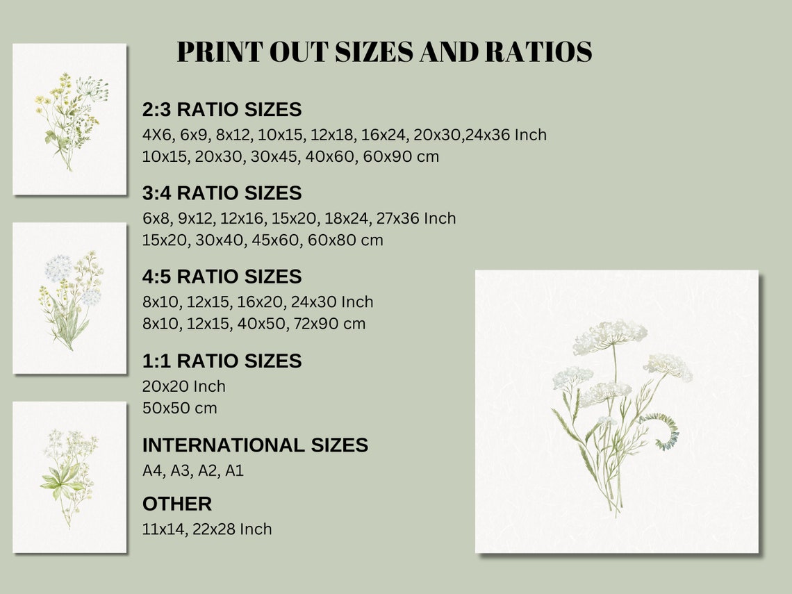 Wildflower Watercolor Wall Art Instant Download Flower Print for ...