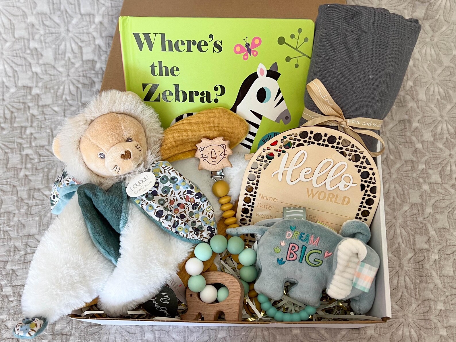 Safari Animal Theme Adventure Gift Box for Babies & Toddlers - for Baby ...