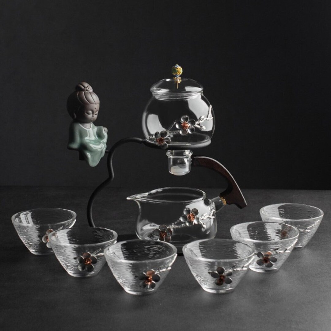 Glass Tea Set Semi-automatic Tea Set Creative Magnetic Induction Tea ...