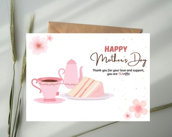 Happy Mothers Day Card Tea You Are Terrific - Etsy