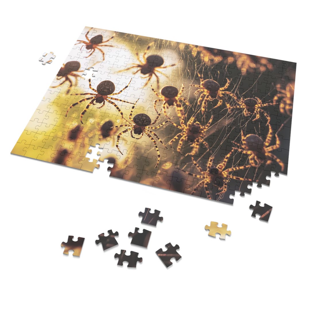 Jigsaw Puzzle, Creepy Spider Web Design, Arachnophobia Gift, Halloween ...