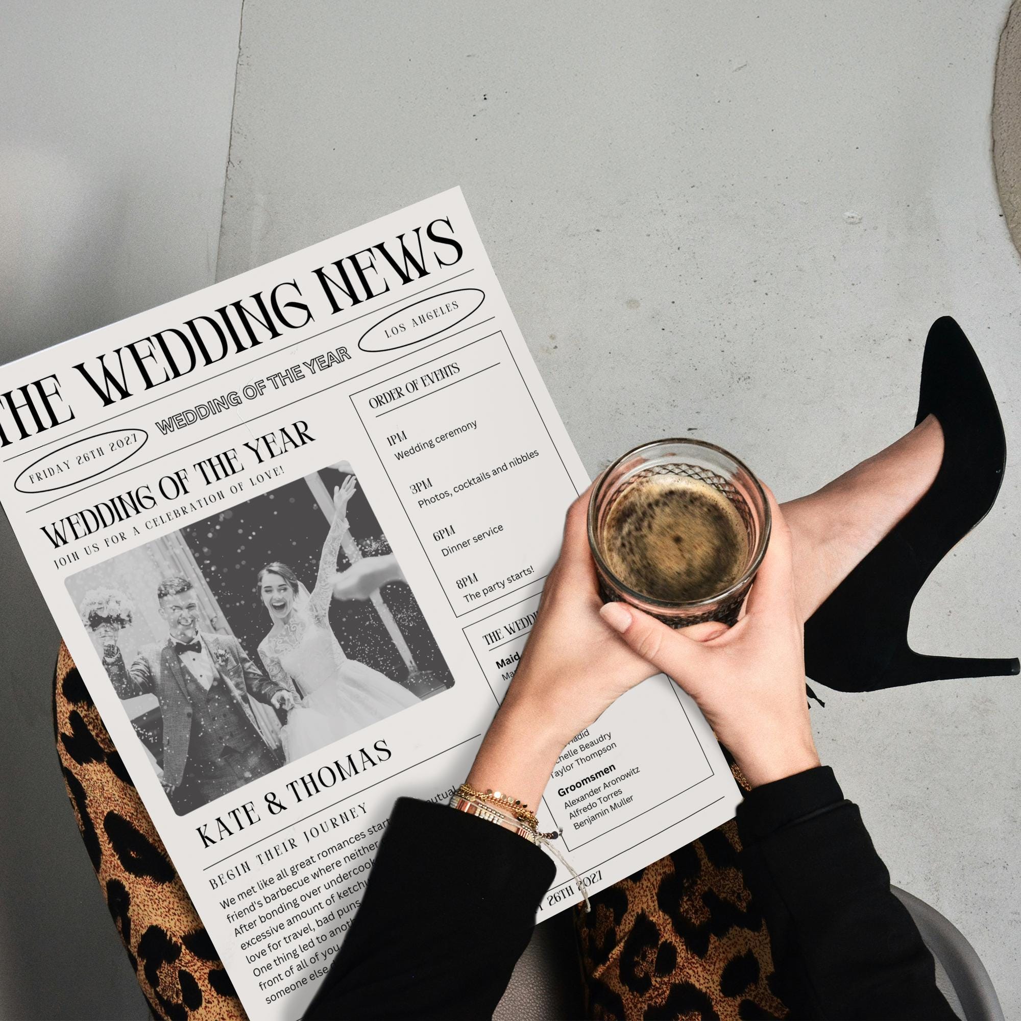 Classic Large Wedding Newspaper, Fully Editable, Table Games + Answers ...