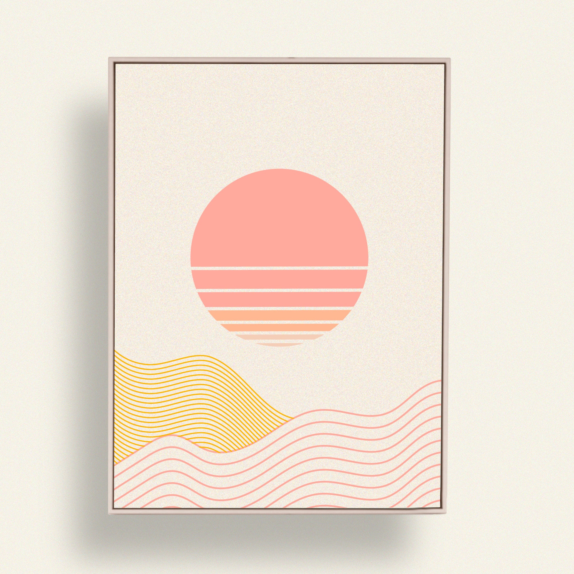 Joyful Wavy Sun Printable Poster Set of 3 in Peach 2024 Funki Dopamine ...