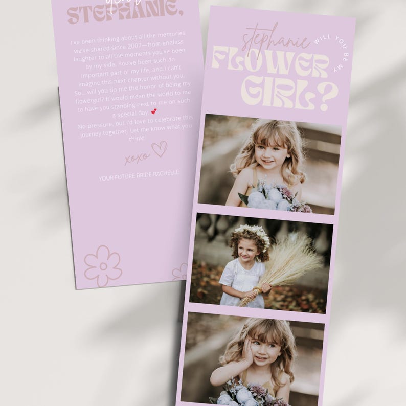 Flower Girl Proposal Photo Strip Card - Perfect for Pastel Flower Girl ...