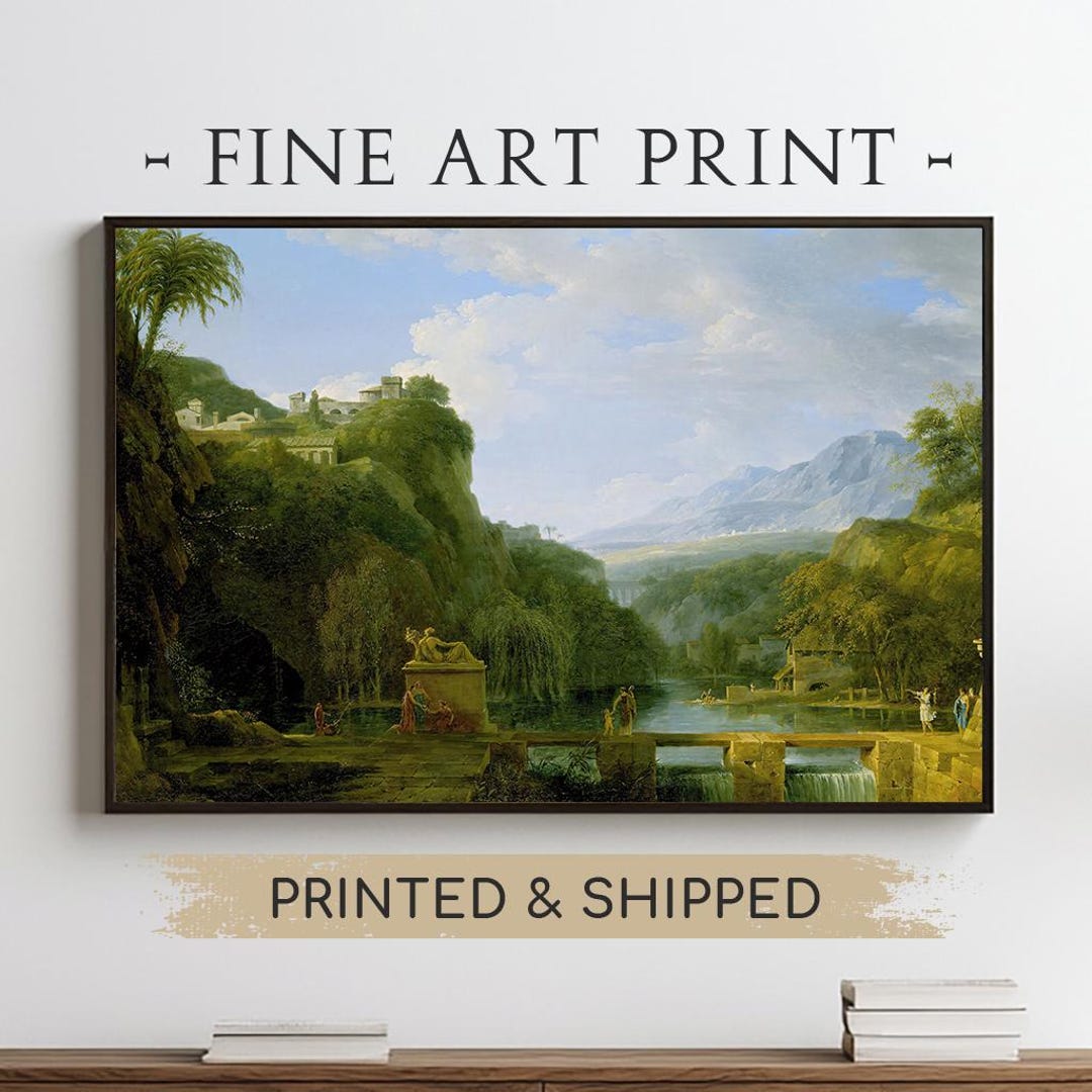 Majestic Italian Castle Landscape Classical Oil Painting Mountain ...