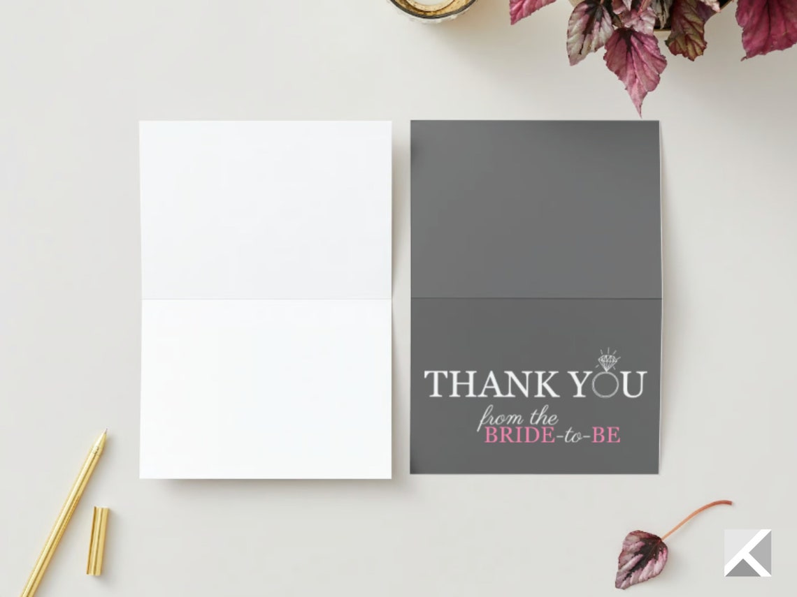 Thank You From the Bride-to-be Wedding Card | Editable Canva Template ...