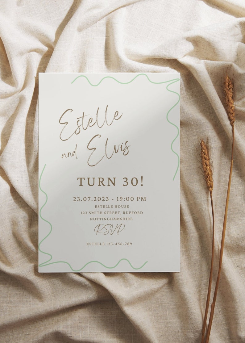 30th Birthday Invitation, Digital Invitation, Digital Download, Party ...