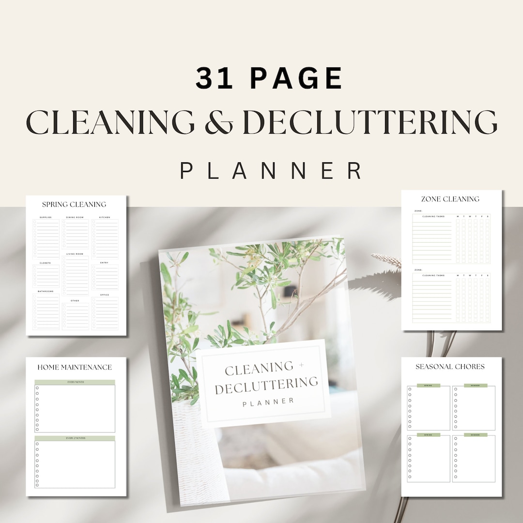 Cleaning and Decluttering Planner Template, Planner 2024, Cleaning ...