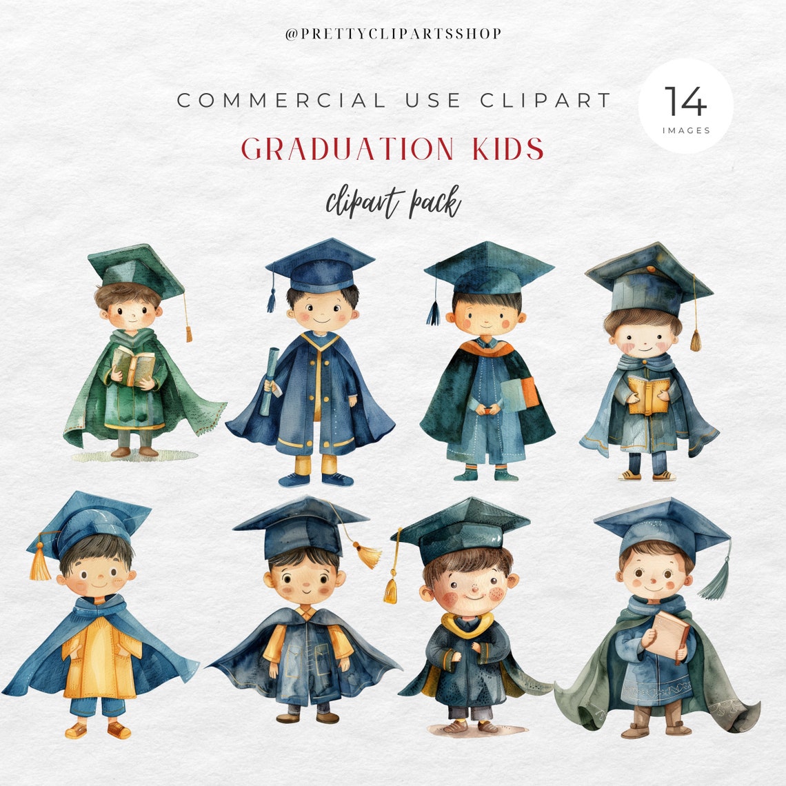 Graduation Girl and Boy Clipart Bundle for Commercial Use, 2024 ...