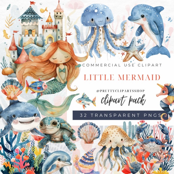 Watercolor Mama and Baby Animal Clipart, Baby Animals, Cute Animal PNG ...