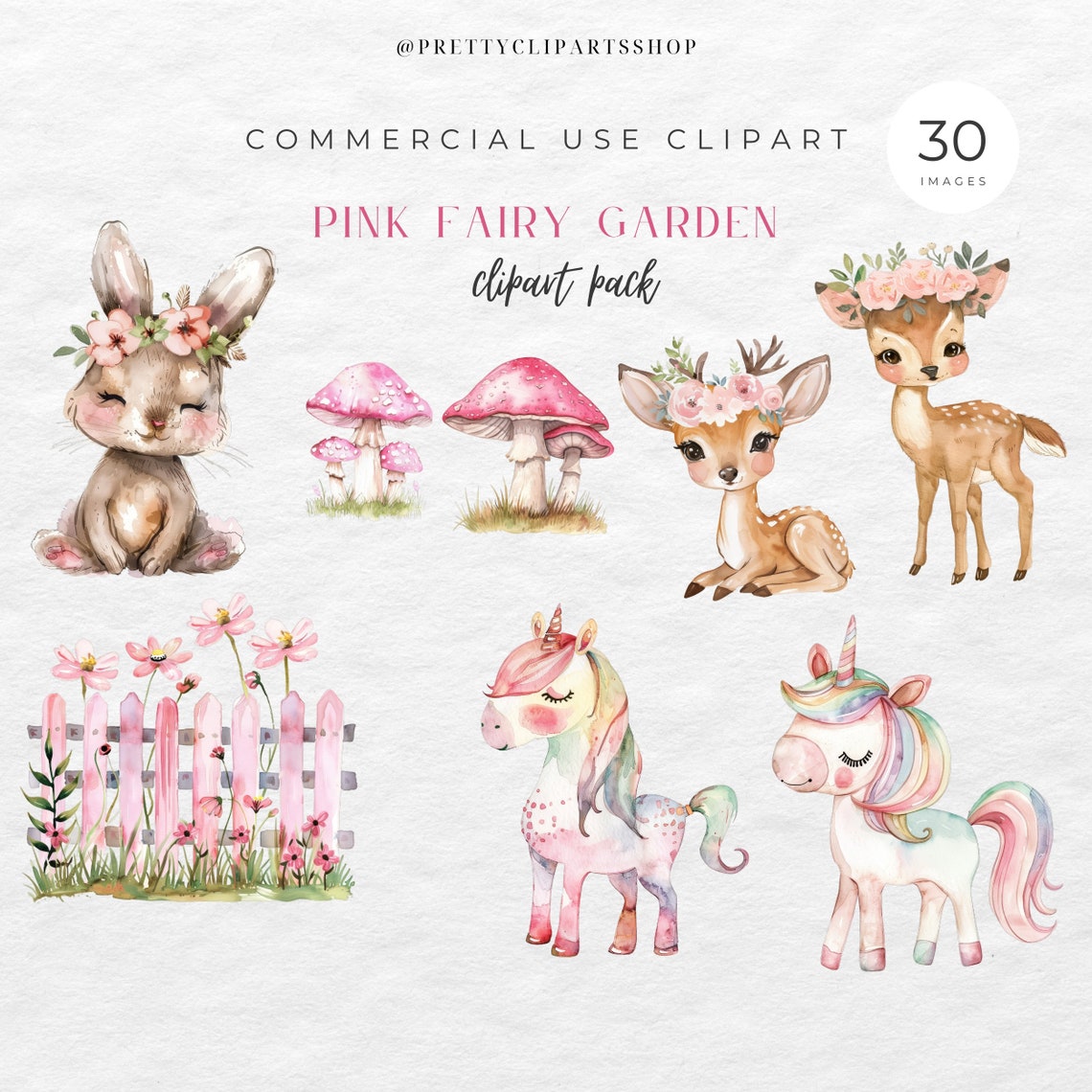 Watercolor Fairy Clipart, Pink Fairy PNG, Fairy Garden, Mushroom ...