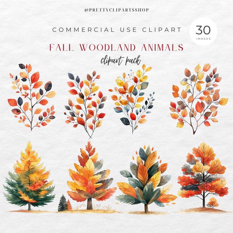 Fall Woodland Animals Clipart, Forest Animals Clipart, Nursery Woodland ...