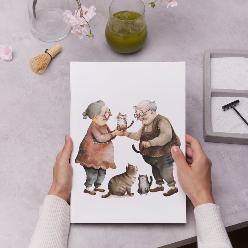 Funny Old People PNG Images Watercolor Clipart Bundle Smiling Friends ...